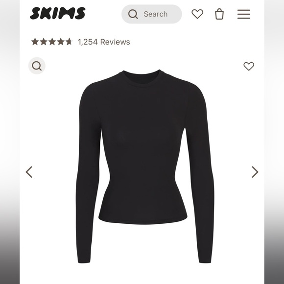 SKIMS | Tops | Red Skims Cotton Long Sleeve | Poshmark